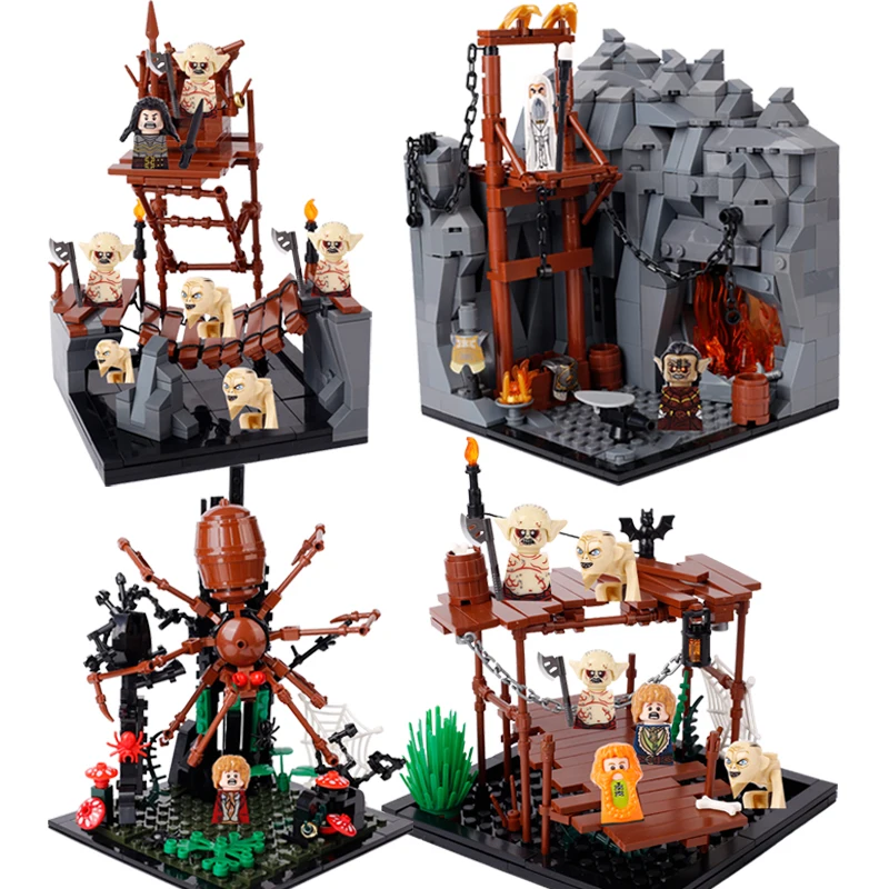 MOC-Medieval-Magic-Sentry-Tower-Suspension-Bridge-Building-Blocks-Orcs ...