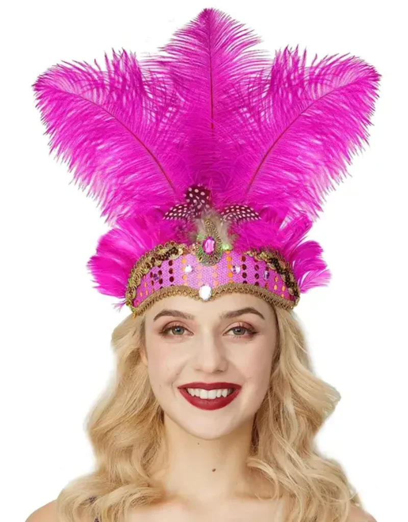 Corona de cristal de carnaval, tocados de plumas, tocado de plumas ...