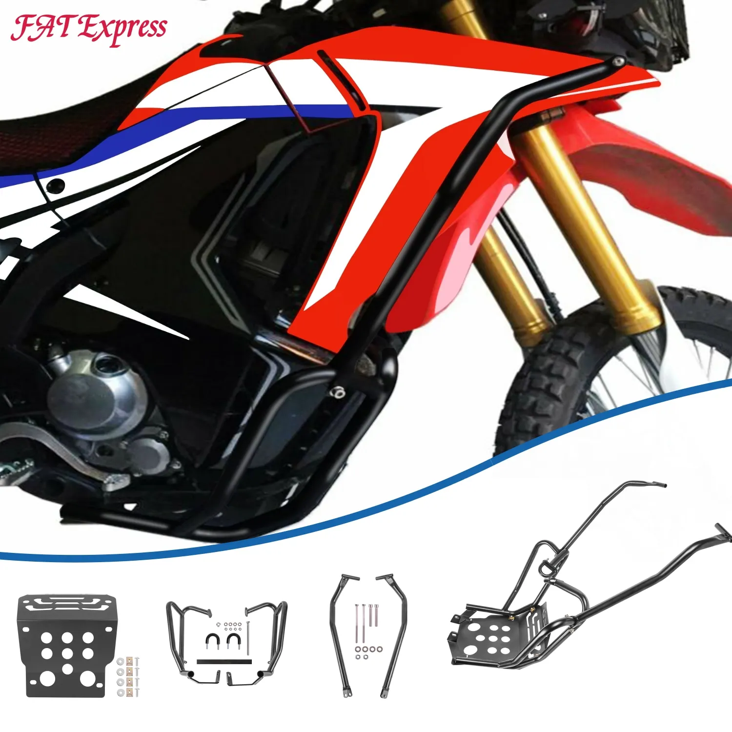 Motorcycle-Crash-Bar-Engine-Guard-Skid-Plate-For-Honda-CRF250-Rally ...