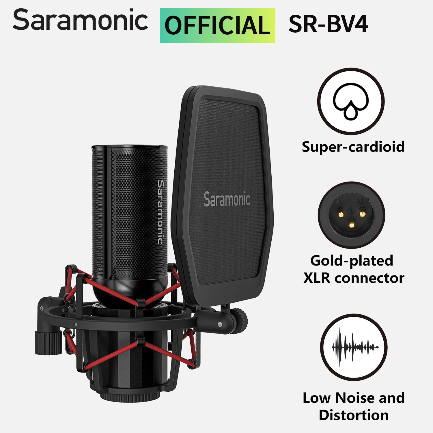 Saramonic-SR-BV4-SuperCardioid-Large-Diaphragm-XLR-Studio-Condenser-Microphone-for-Streaming ...