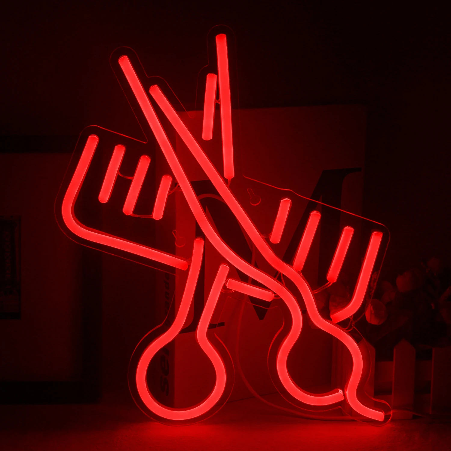 Scissors Neon Sign For Wall Decor Business Barbershop Neon Light USB ...
