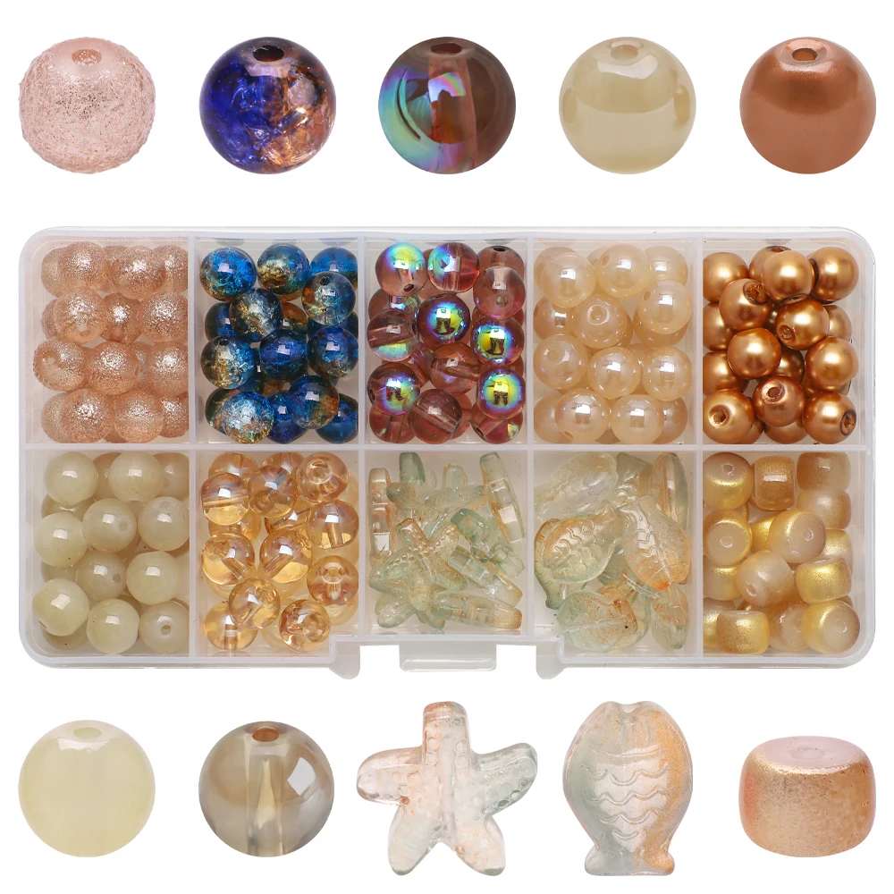 180Pcs-Box-8mm-Crystal-Glass-Beads-Jewelry-Making-Kits-Natural-Stone ...