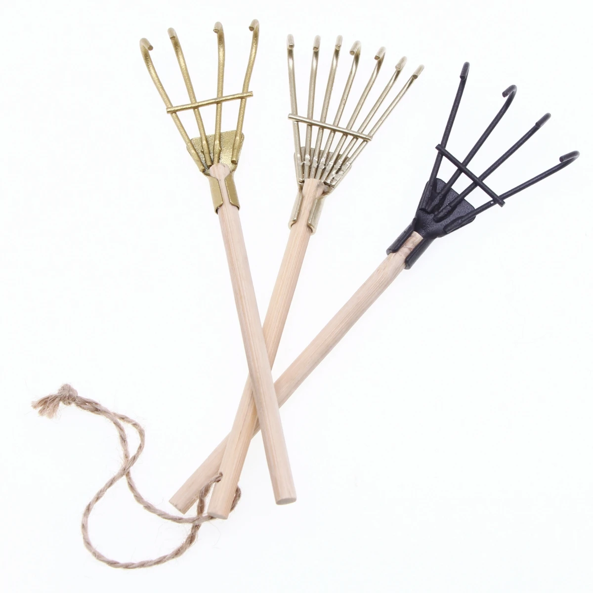 1Pcs-Dollhouse-Miniature-Garden-Wooden-Handle-Iron-Metal-Claw-Rake ...