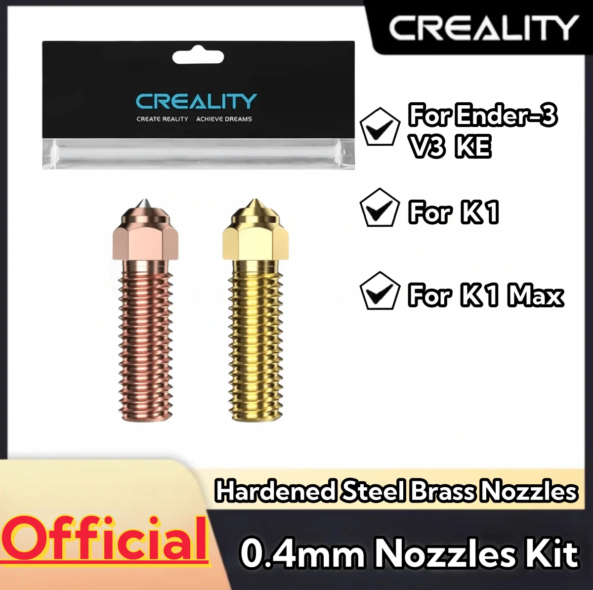 Creality-K1-Max-Nozzle-Kit-Hardened-Steel-Brass-Nozzles-0-4mm-Nozzles ...