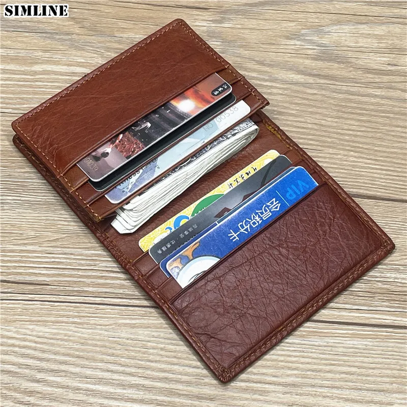 Genuine-Leather-Card-Holder-For-Men-Male-Real-Cowhide-Vintage-Short ...