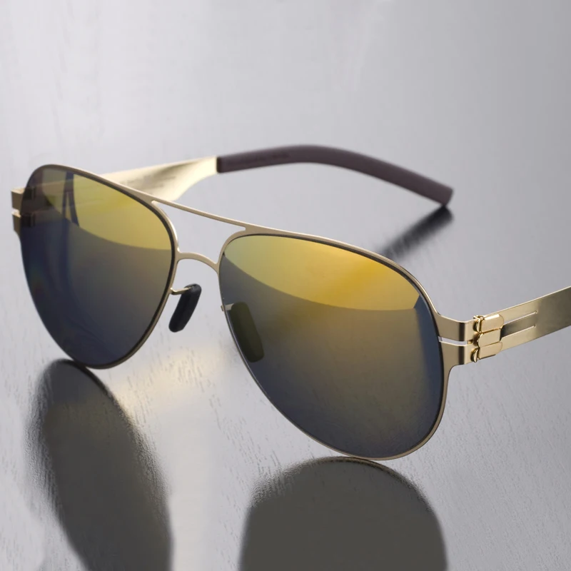 German Luxury Brand Pilot Sunglasses for Men Ultralight Screwless Frog ...
