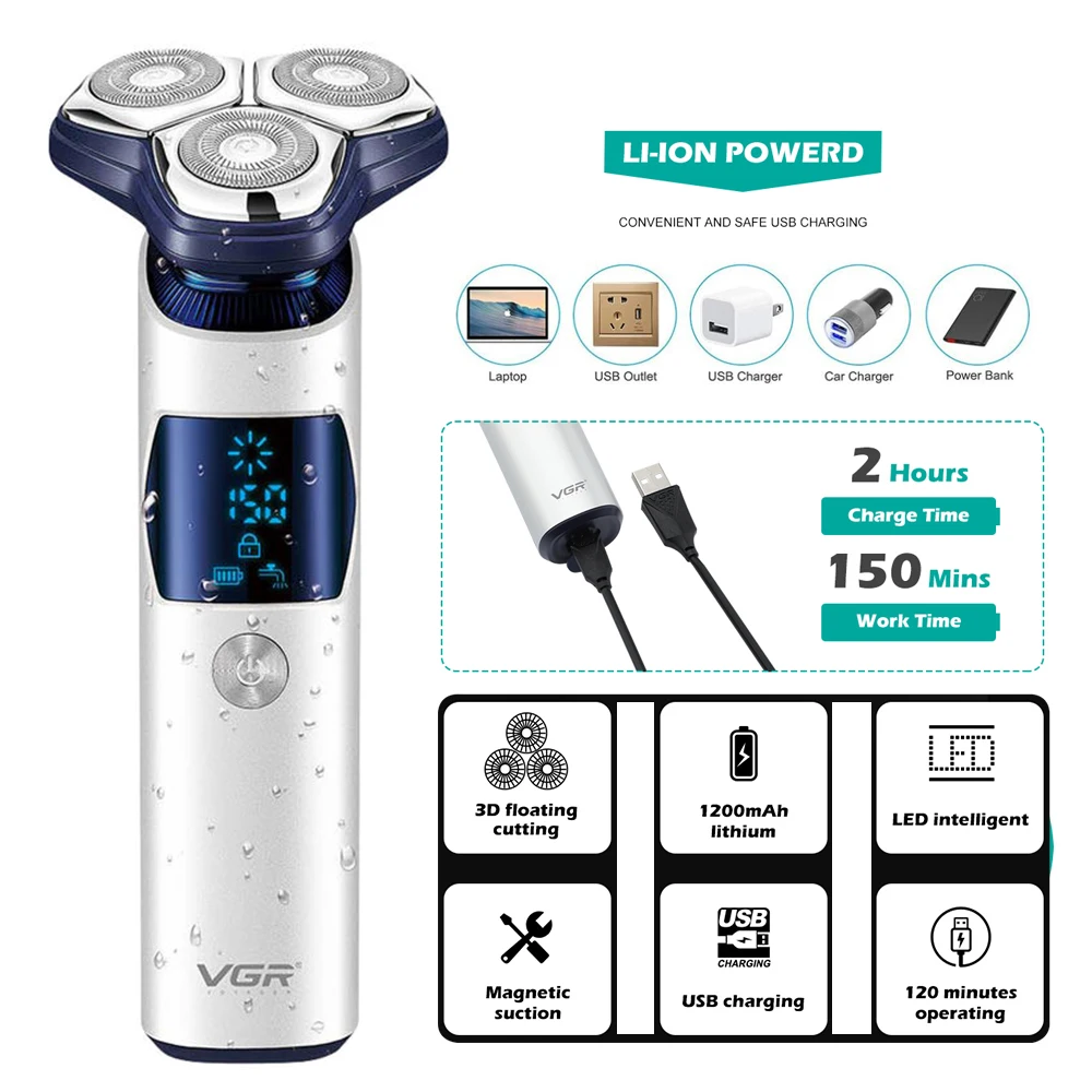 Wet-Dry-Use-Beard-Trimmer-Hair-Trimmer-Electric-Razor-Electric-Shaver ...