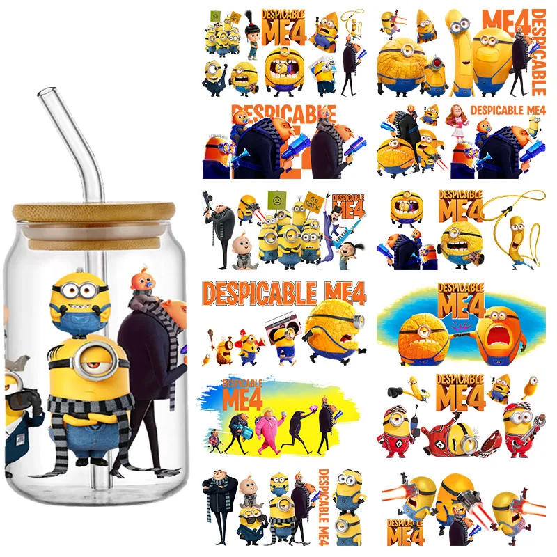 3D-Miniso-Cartoon-Yellow-Minions-16OZ-UV-DTF-Cup-Wraps-Transfer-Sticker ...