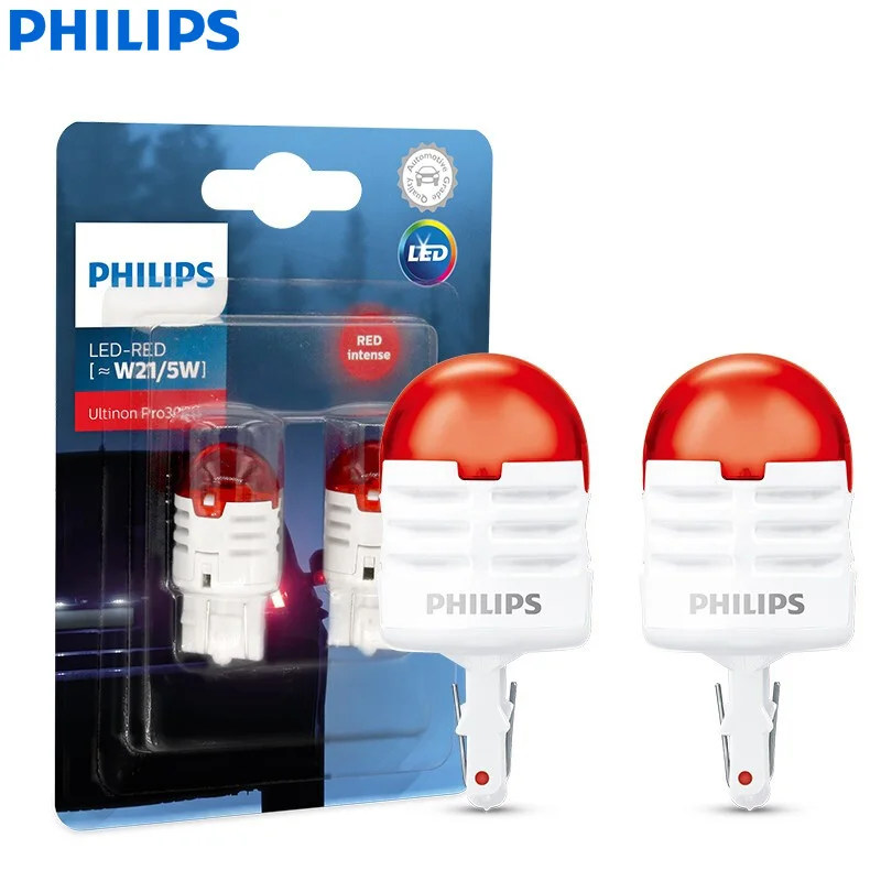 Philips led t20 w21/5w 580 7443 ultinon pro3000 12v vermelho turn ...