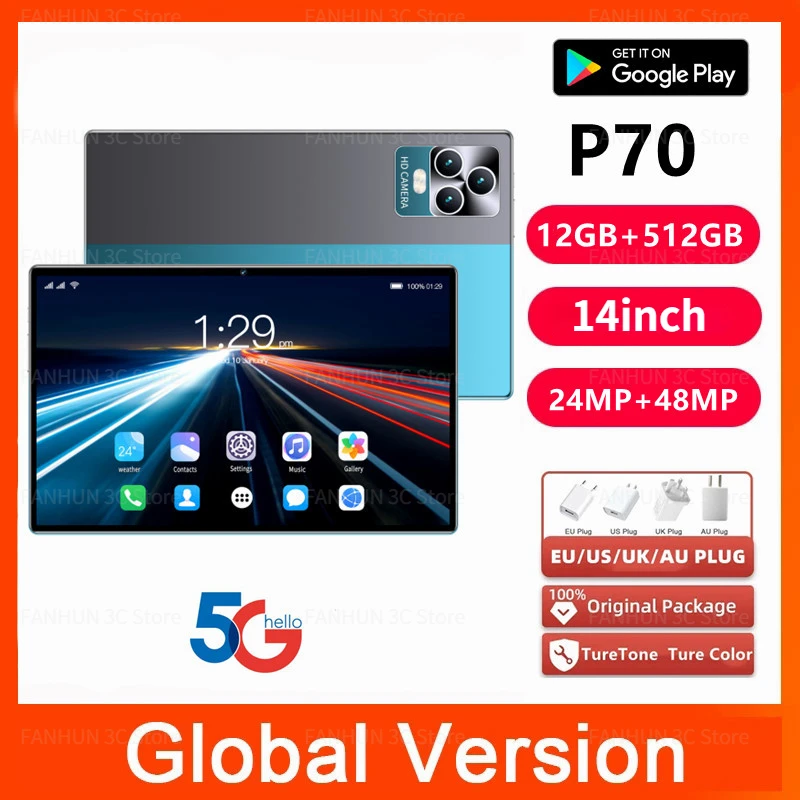 2023-Gobal-Version-Android-Tablet-P70-14Inch-Android-12-Bluetooth-12GB ...