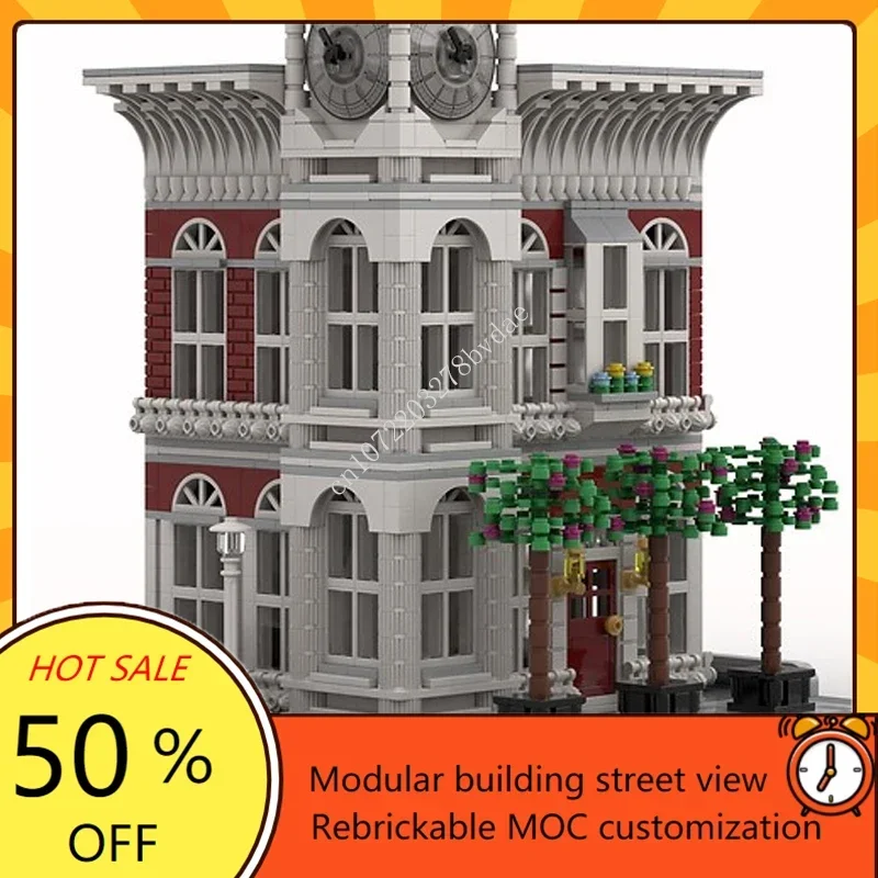 3000-PCS-Customized-MOC-Modular-Clock-Tower-Building-Street-View-Model ...