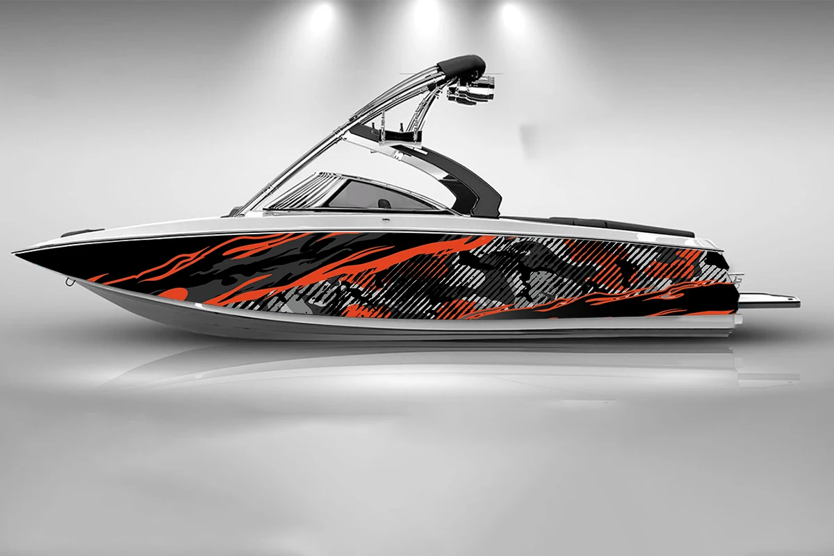 flame camouflage Boat sticker fashion custom fish boat sticker vinyl ...