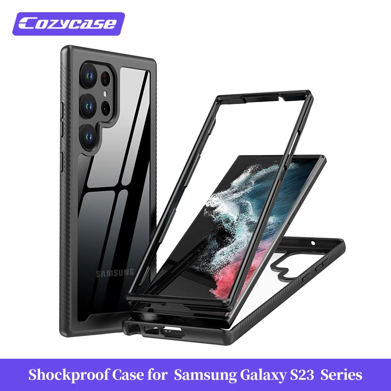 Cozycase-Shockproof-Case-for-Samsung-Galaxy-S23-Ultra-Plus-360-Full-Rubber-Bumper-Slim-Clear ...