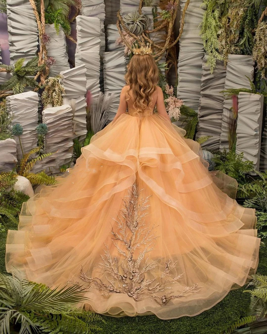 2024-Flower-Girl-Dress-For-Wedding-Applique-Tulle-Floor-Length-Puffy ...