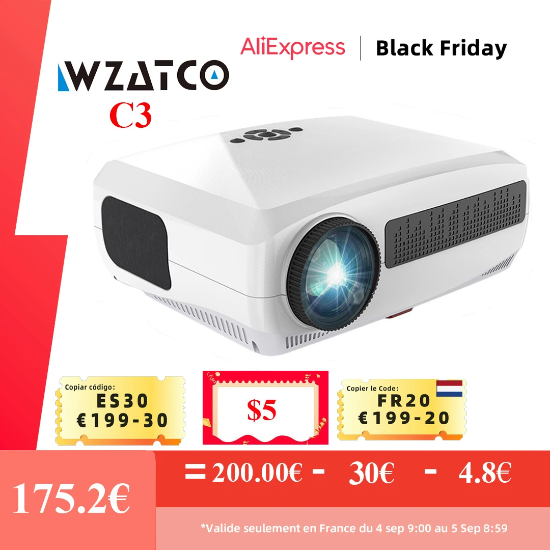 Wzatco C3 4d Keystone Led Projector 4k Android 10.0 Wifi 1920*1080p ...