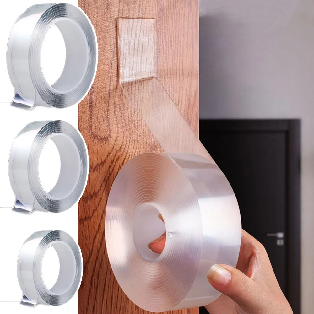 Nano-Double-Sided-Tape-Grip-Reusable-Traceless-Removable-Transparent ...