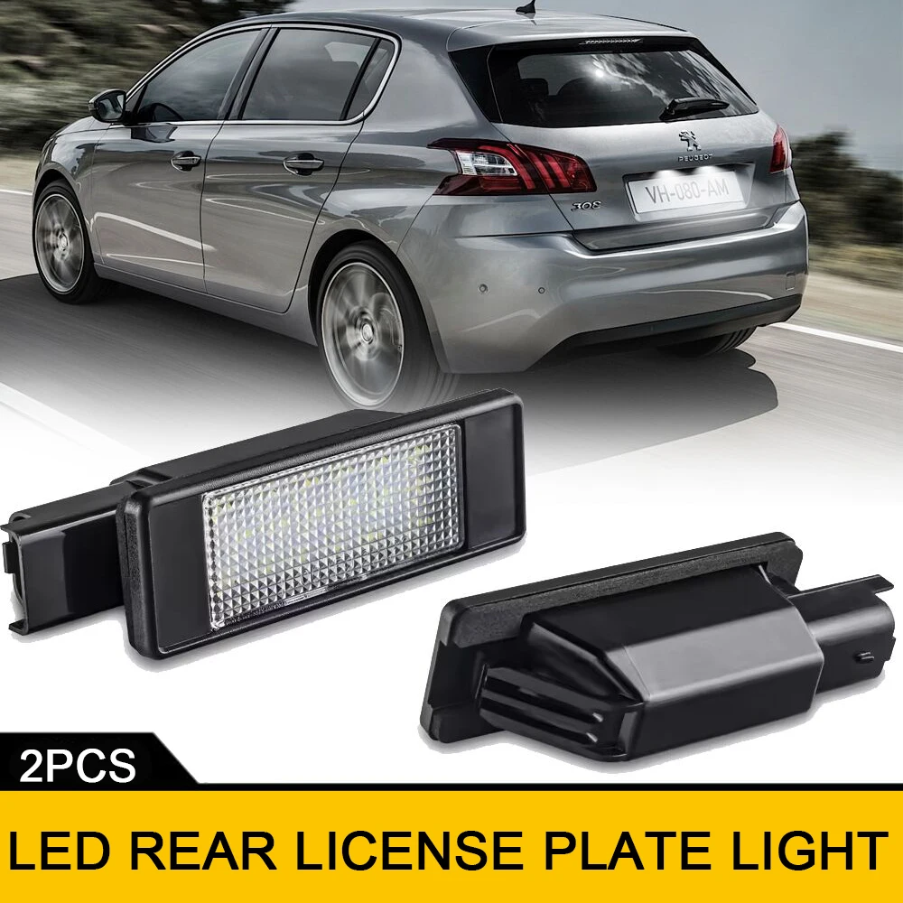 2x-LED-Rear-License-Number-Plate-Lights-For-Peugeot-207-CC-208-308-II ...