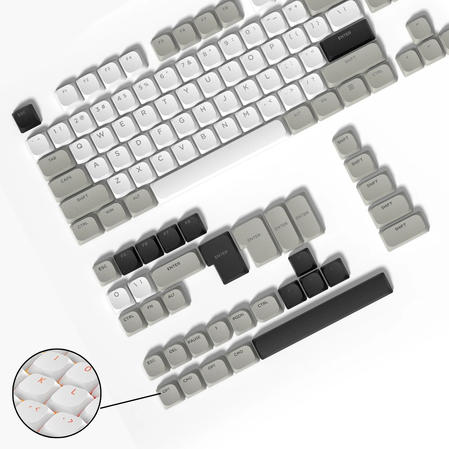 143-Key-Minimalist-Low-Profile-PBT-Keycaps-Custom-Double-Shot-Key-cap ...