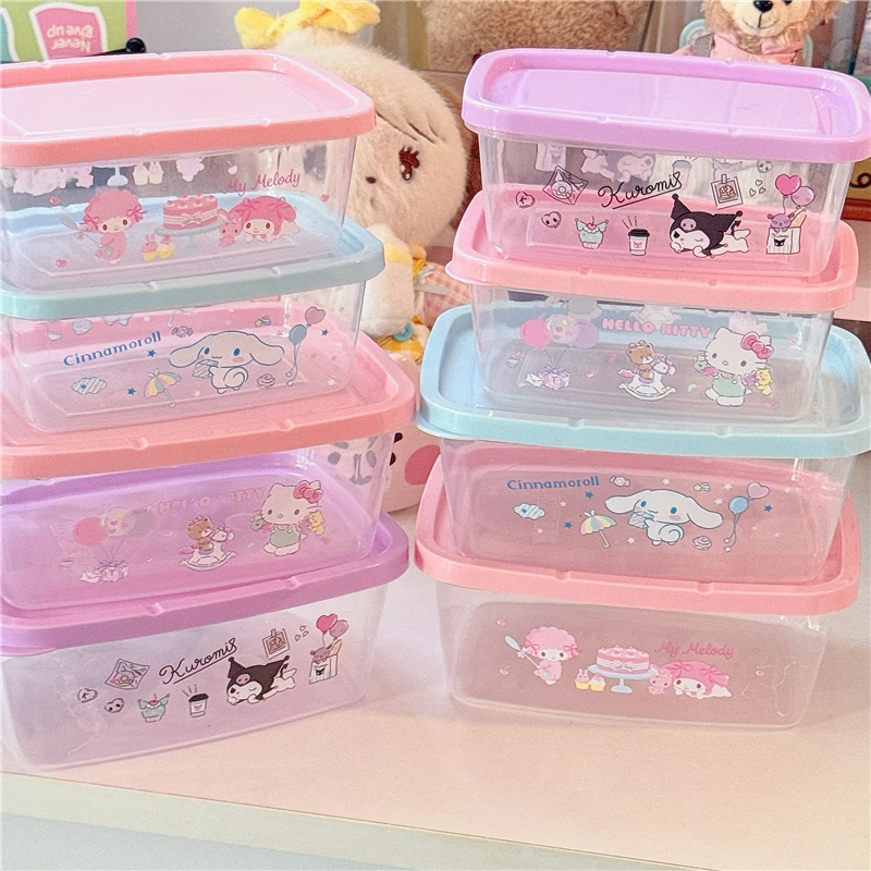 2Pcs-Kawaii-Kuromi-My-Melody-Hello-Kitty-Refrigerator-Crisper-Box-Anime ...