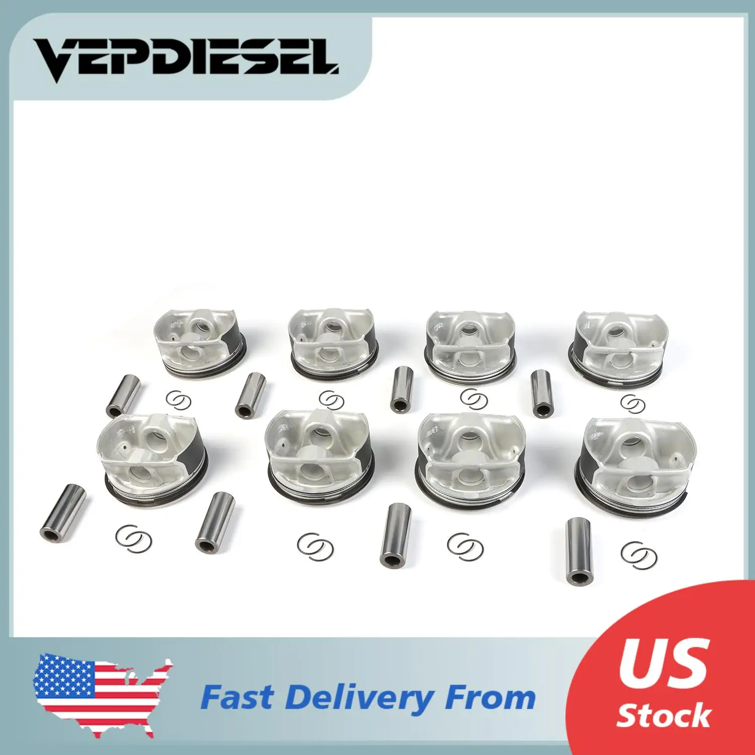 8pcs Engine Pistons & Rings STD for BMW 550i 650i X5 E60 E63 E65 N62B48 ...