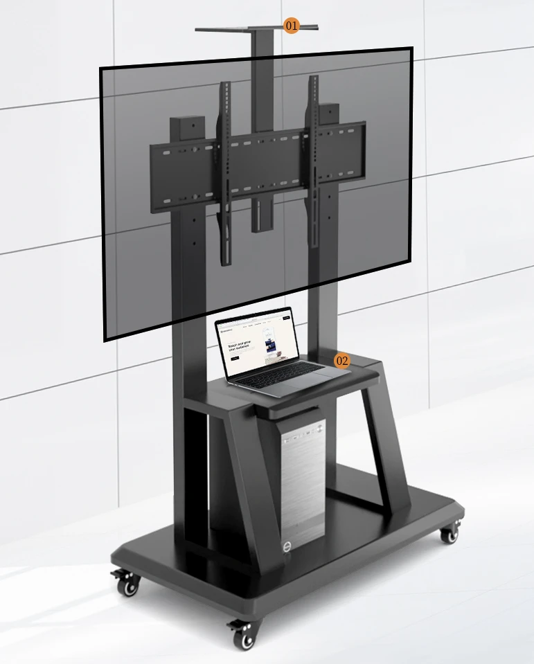 Mobile-TV-stand-for-55-65-75-86-98-inch-conference-education-integrated ...