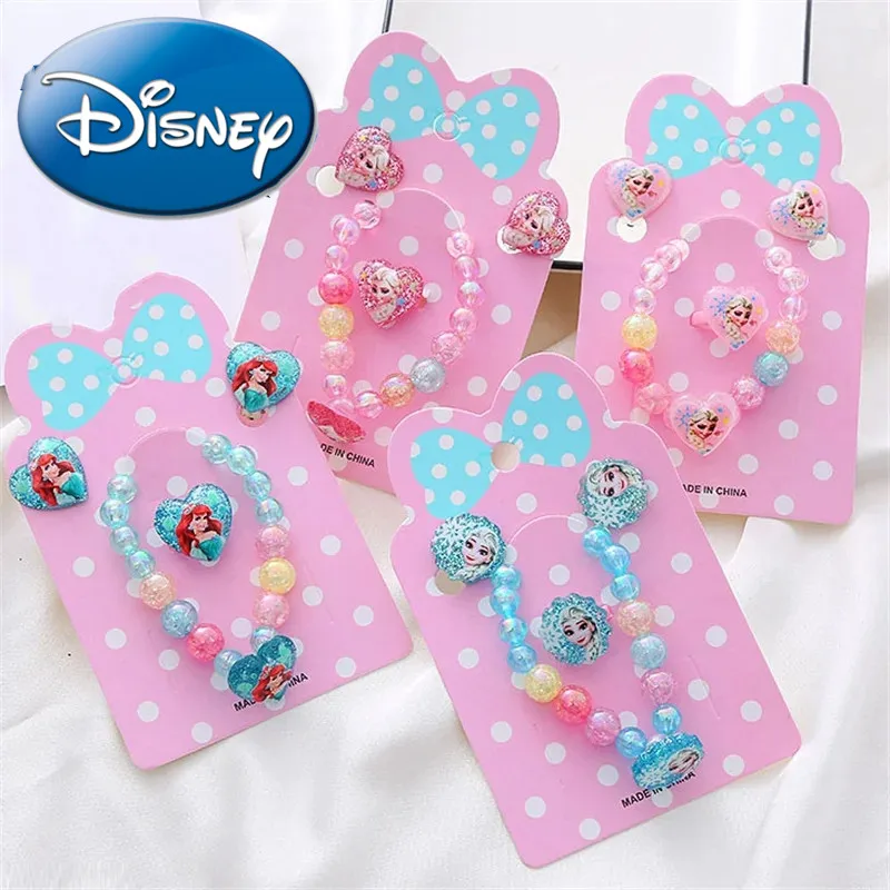 Disney-Frozen-Princess-Necklace-Girl-Cartoon-Beaded-Bracelet-Ring-Toy ...