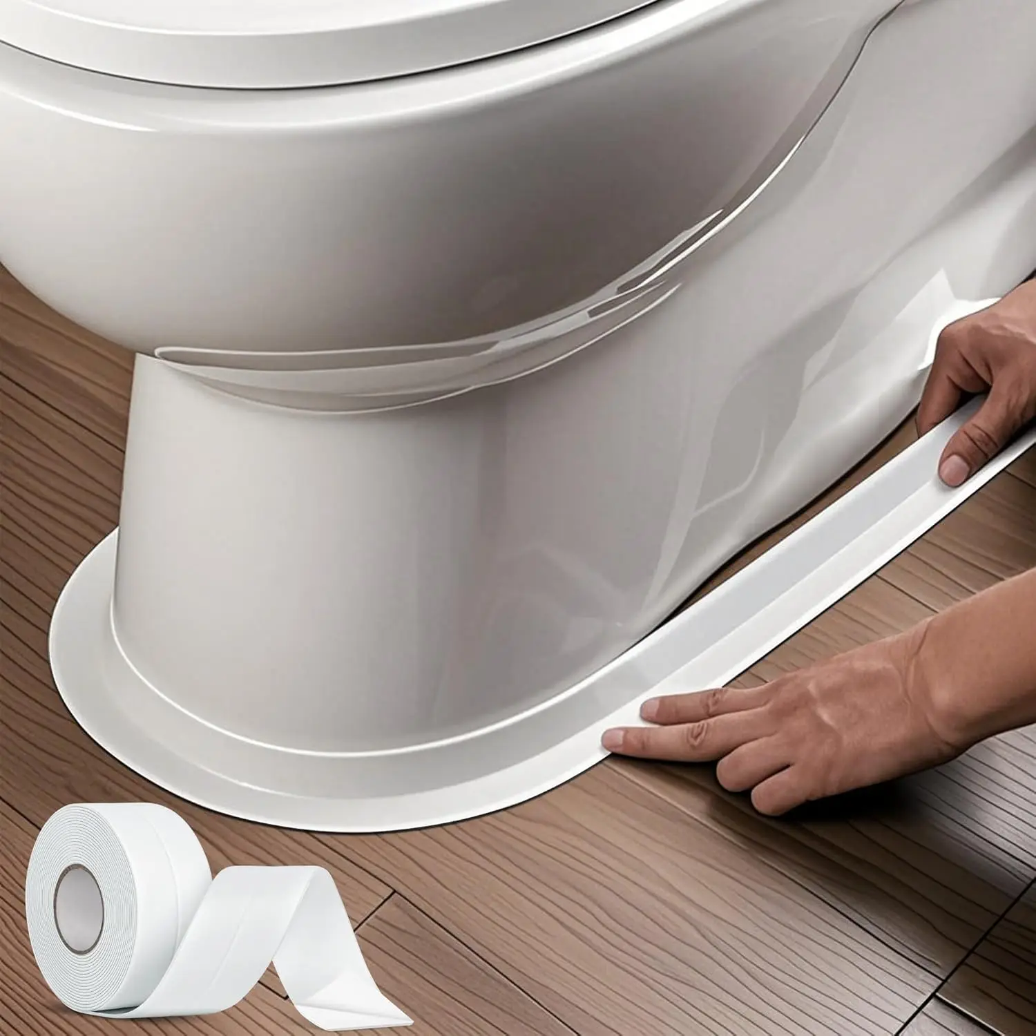 White Waterproof Caulk Tape, Self-Adhesive for Toilet, Tub, Kitchen ...