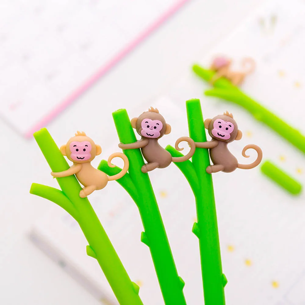 2Pcs-Monkey-Gel-Pens-Novelty-Stationery-Cute-Cartoon-Gel-Pen-and ...