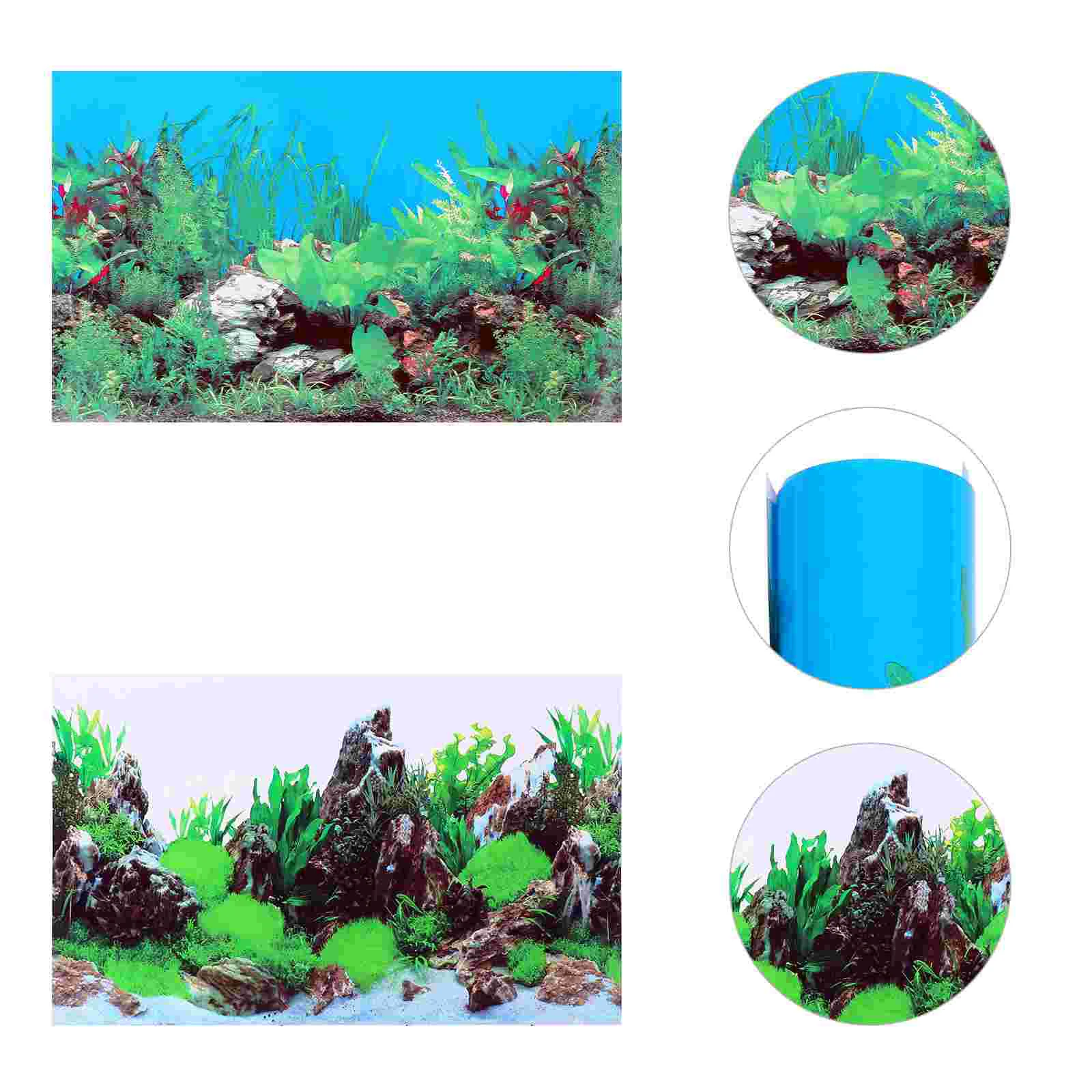 Aquarium Fish Tank Decoration Double Sided Background Stickers Cling ...