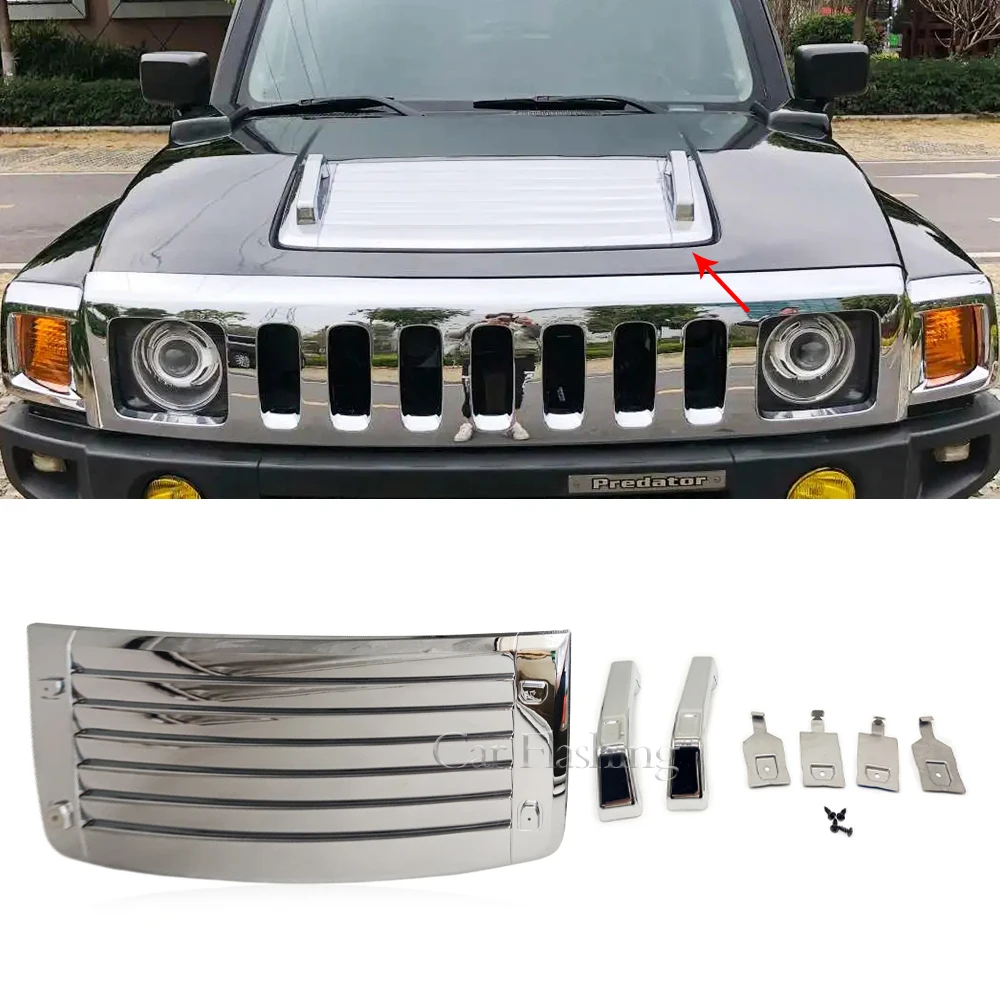 Chrome-Hood-Vent-For-HUMMER-H3-H3T-2006-2007-2008-2009-2010-Chrome-Hood ...