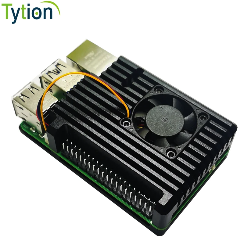 Raspberry-Pi-5-aluminum-alloy-shell-with-PWM-temperature-control-speed-regulation-cooling-fan ...
