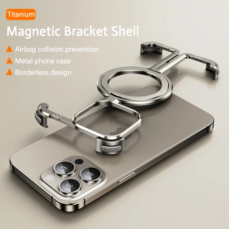 Luxury-Metal-Rimless-Magsafe-Magnetic-Stand-Phone-Case-For-iPhone-14-12 ...