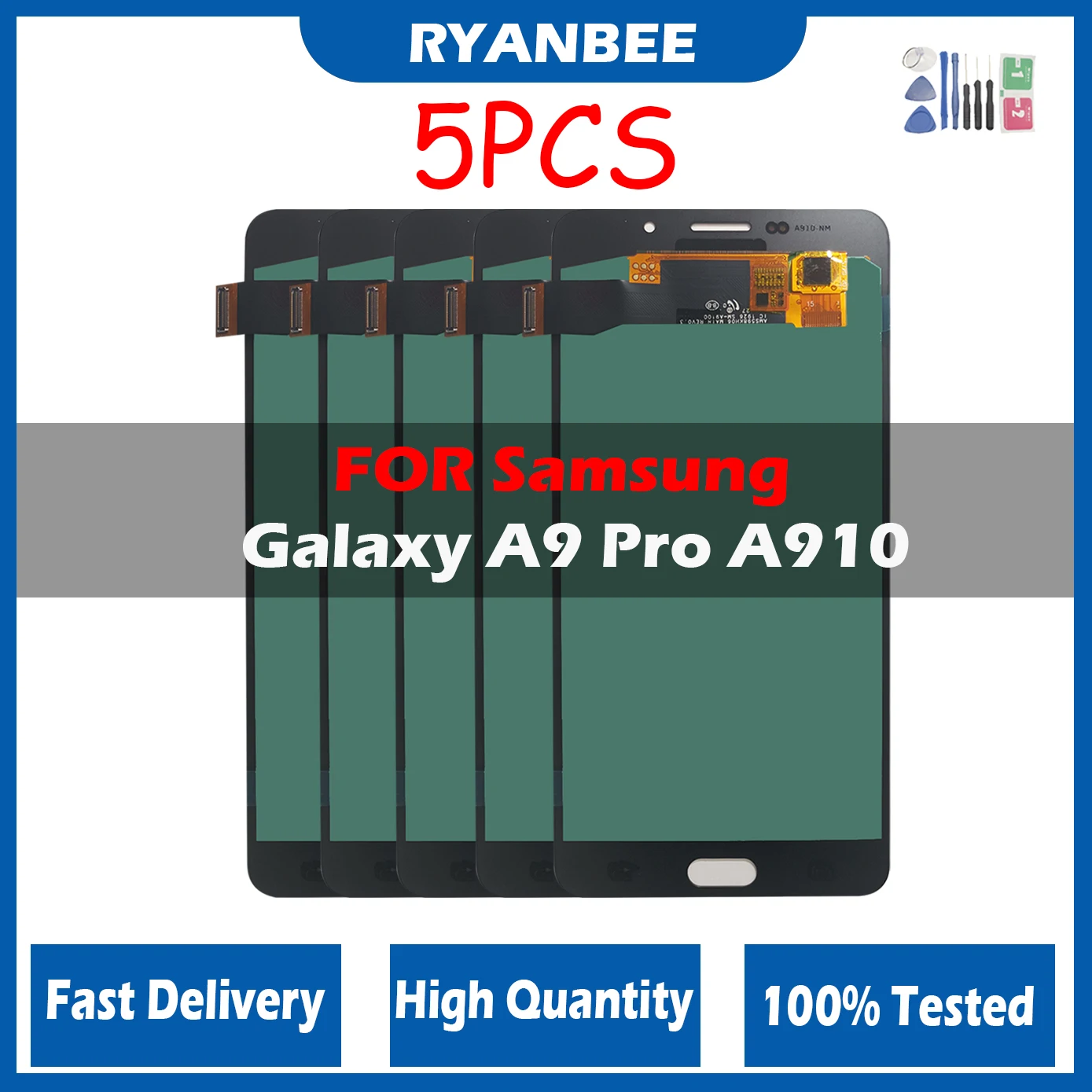 5Pcs/Lot AMOLEDLCD For Samsung Galaxy A9 Pro 2016 A910 A9100 A910F SM ...