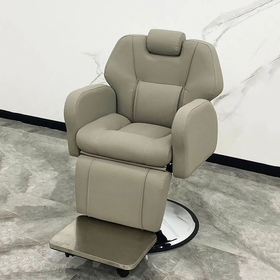Hydrolic Barber Chair Standing Mat Massage Luxury Gray Silver Barber ...