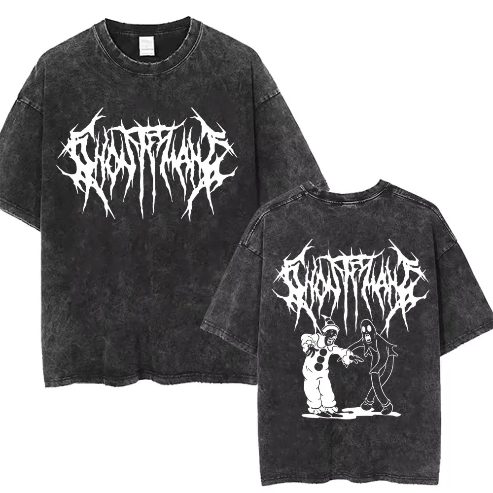 Washed Vintage Ghostemane Double Sided Print Tshirt Men Hip Hop Rap ...
