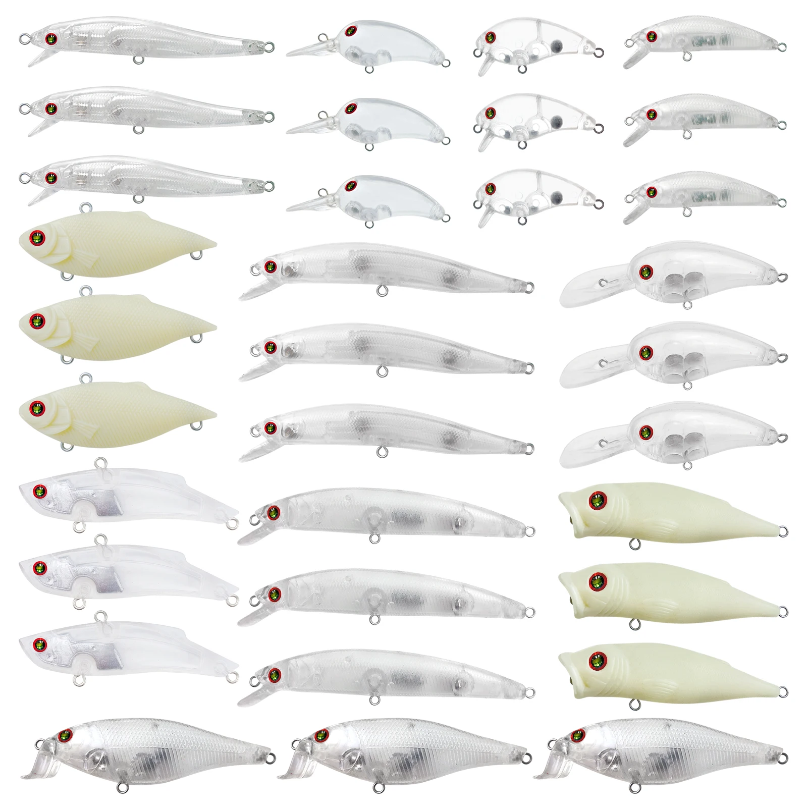 Unpainted-Lures-Kit-15-33pcs-Fishing-Hard-Baits-Minnows-VIB-Crankbaits ...