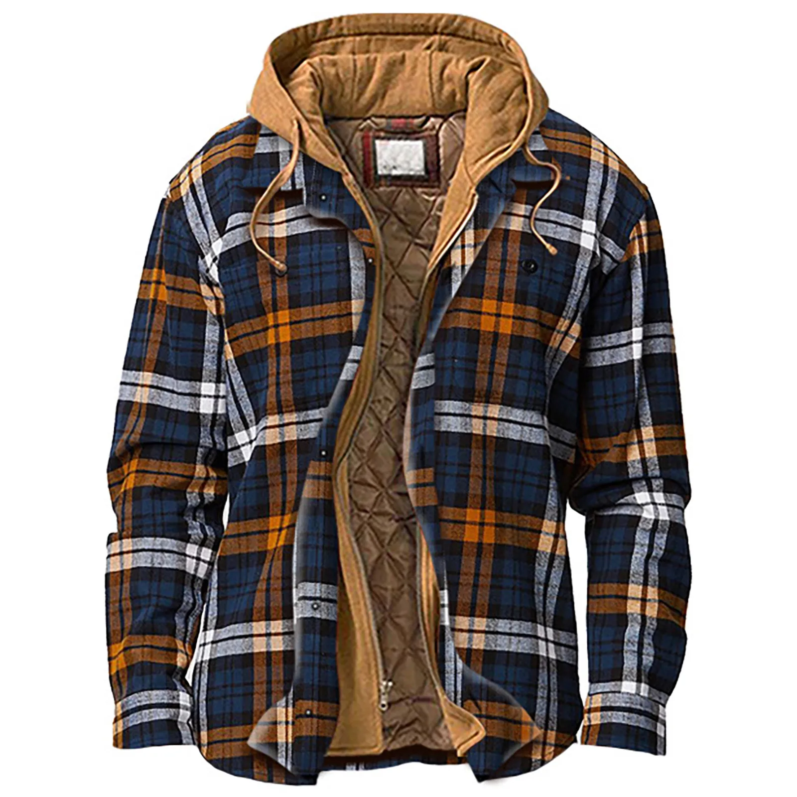Men-s-Quilted-Lined-Button-Down-Plaid-Shirt-Add-Velvet-To-Keep-Warm ...