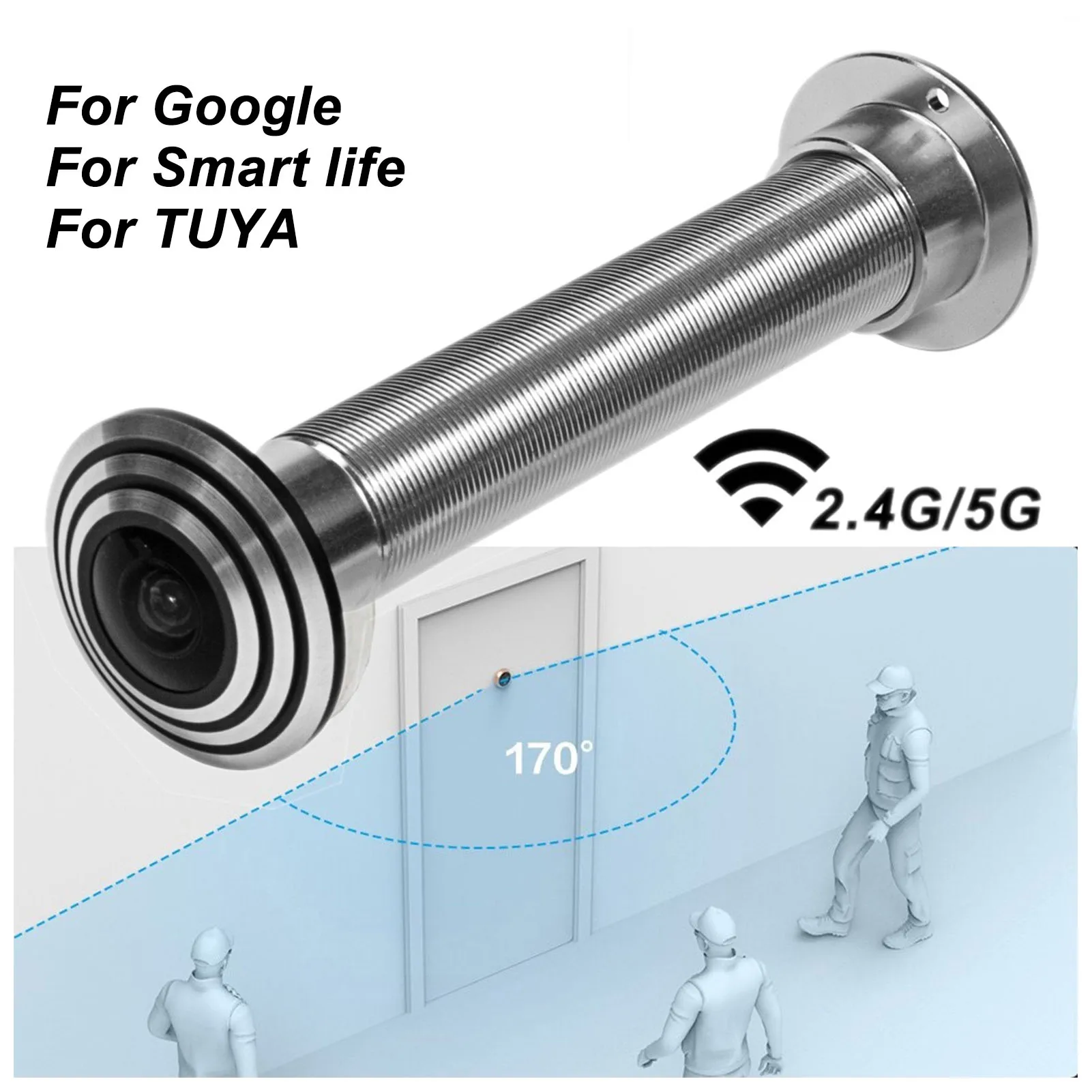 Door Viewer Camera 5G Dual Band WiFi Wide Angle Lens APP Control Door ...