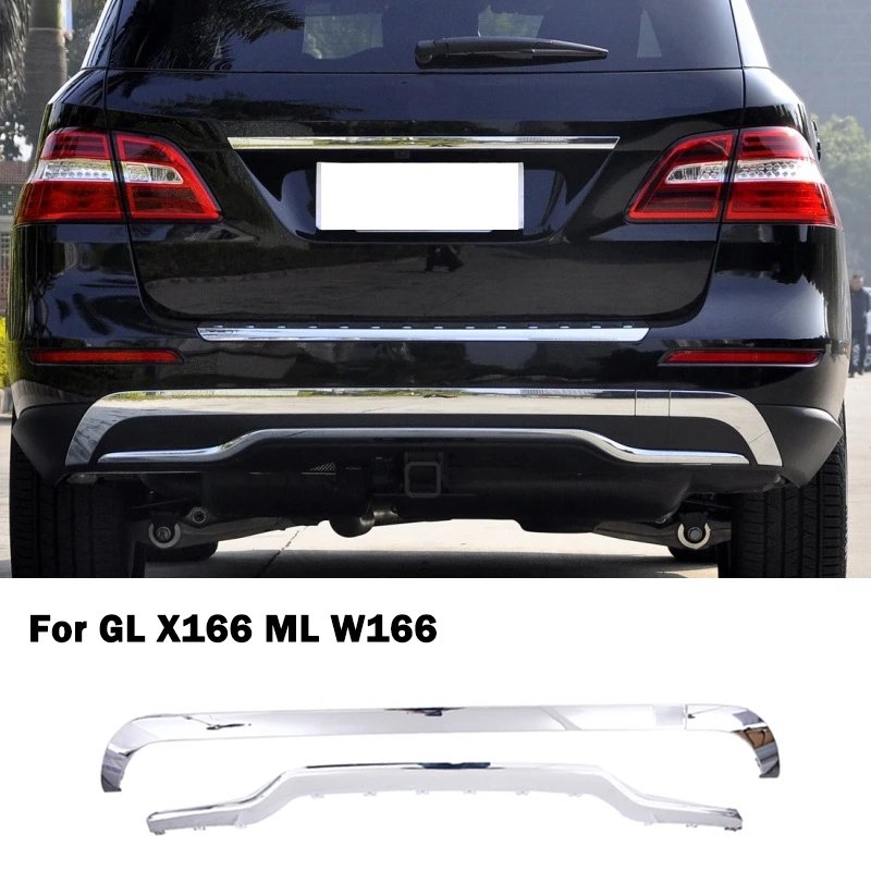 A1668851274 A1668852374 Rear Bumper Chromed Chromium Trim Spoiler ...