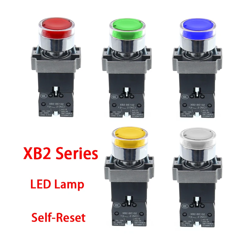 22mm-XB2-ZB2-Series-Momentary-Self-Rest-Type-Flat-Round-Push-Button ...