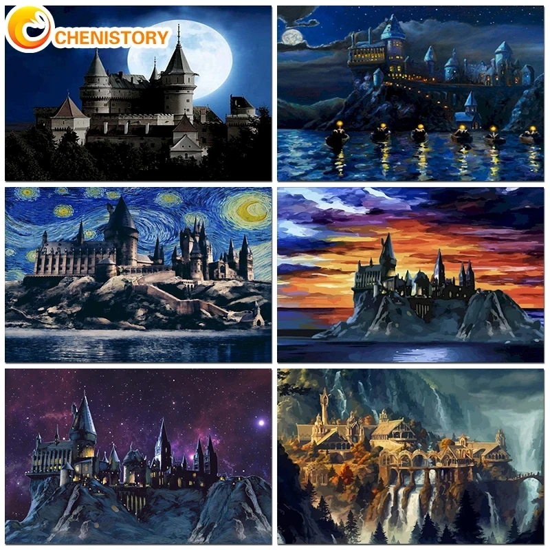 CHENISTORY-Painting-By-Number-Kits-Castle-Home-Decor-Painting-By ...