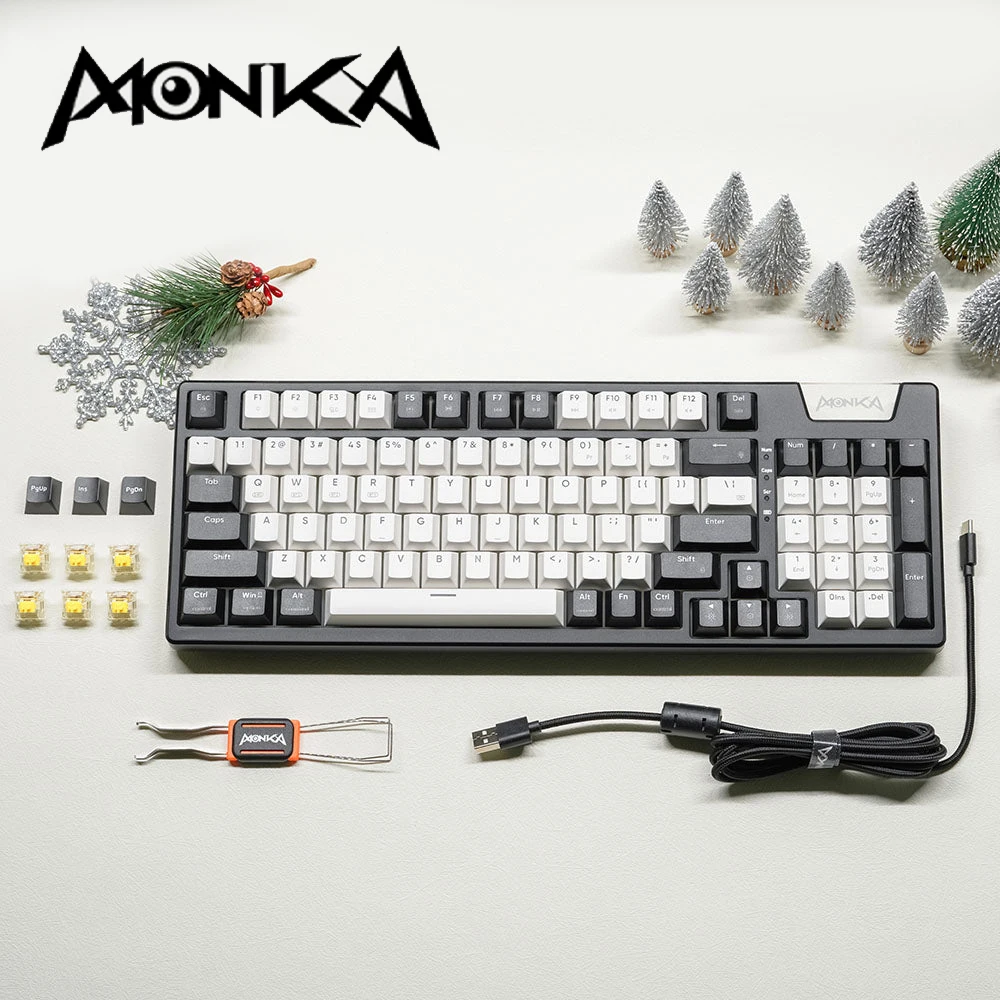 MONKA-AE98-Gasket-Hot-Swap-Three-Mode-Gaming-Blue-White-Mechanical ...