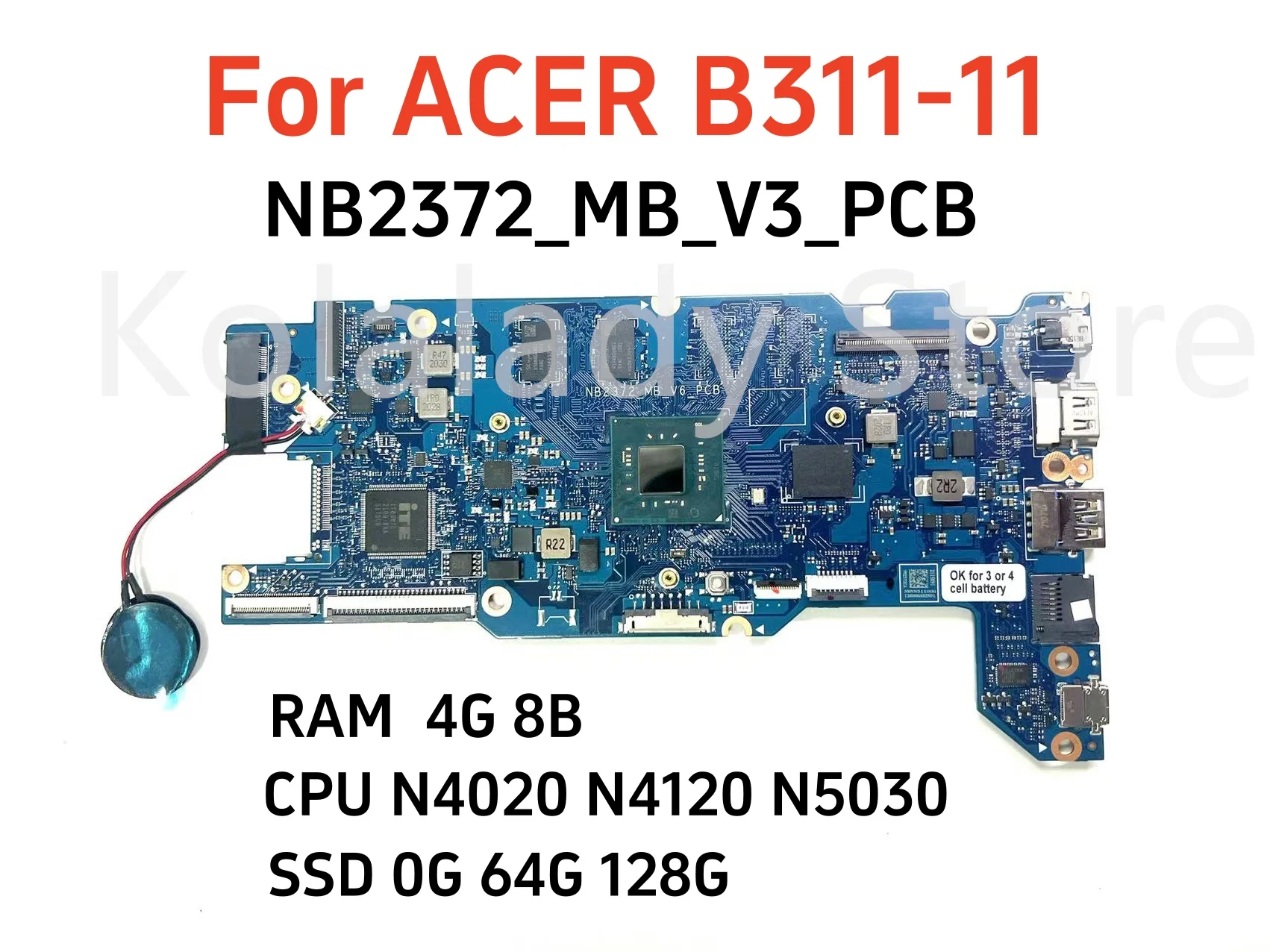 NB2372-MB3-V3-SCB-is-suitable-for-ACER-laptop-motherboard-B311-11-N4020 ...