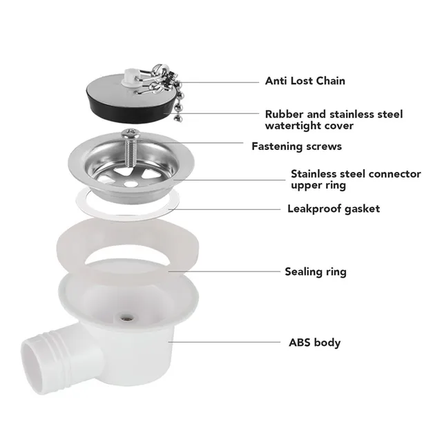 Tbest RV Sink Drain Connector Right Angle Stainless Steel