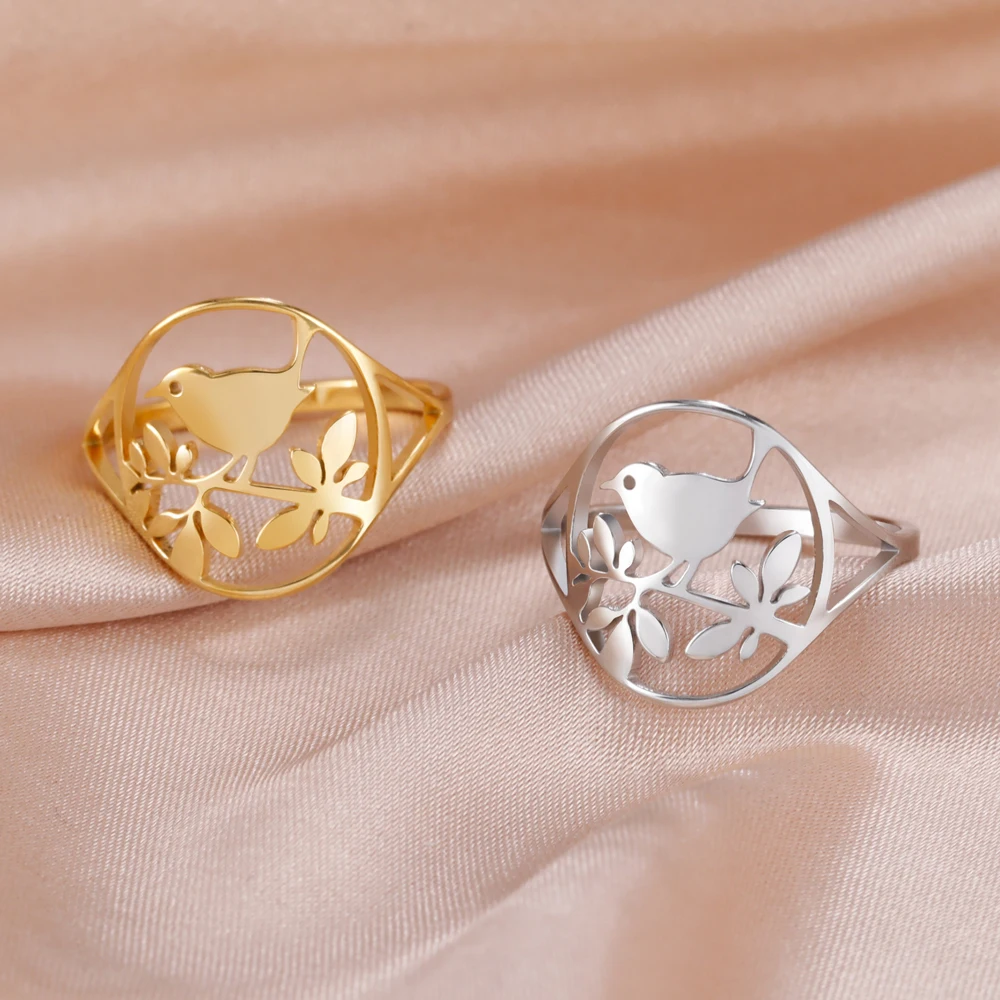 COOLTIME Fashion Bohemian Style Branch and Bird Rings for Women ...