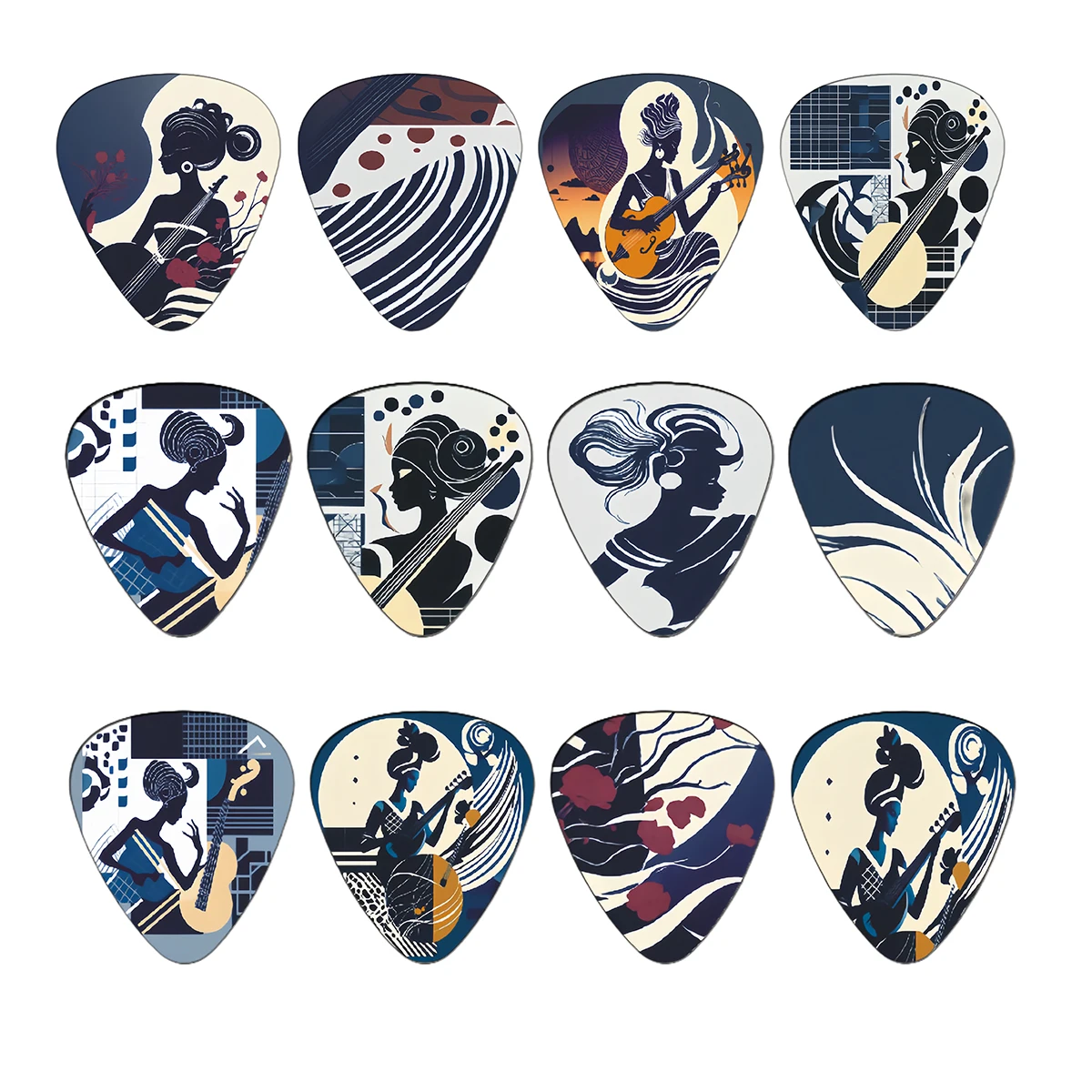 12pcs New 0.46/0.71/1.0Mm Guitar Paddles Cartoon Couples Acoustic ...