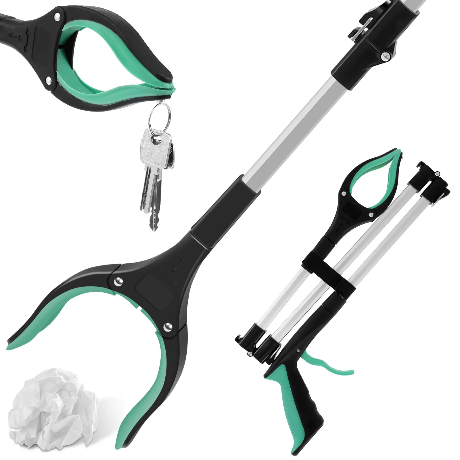 Foldable-Litter-Reachers-with-Non-Slip-Jaws-Pickers-Pick-Up-Tools-43in ...