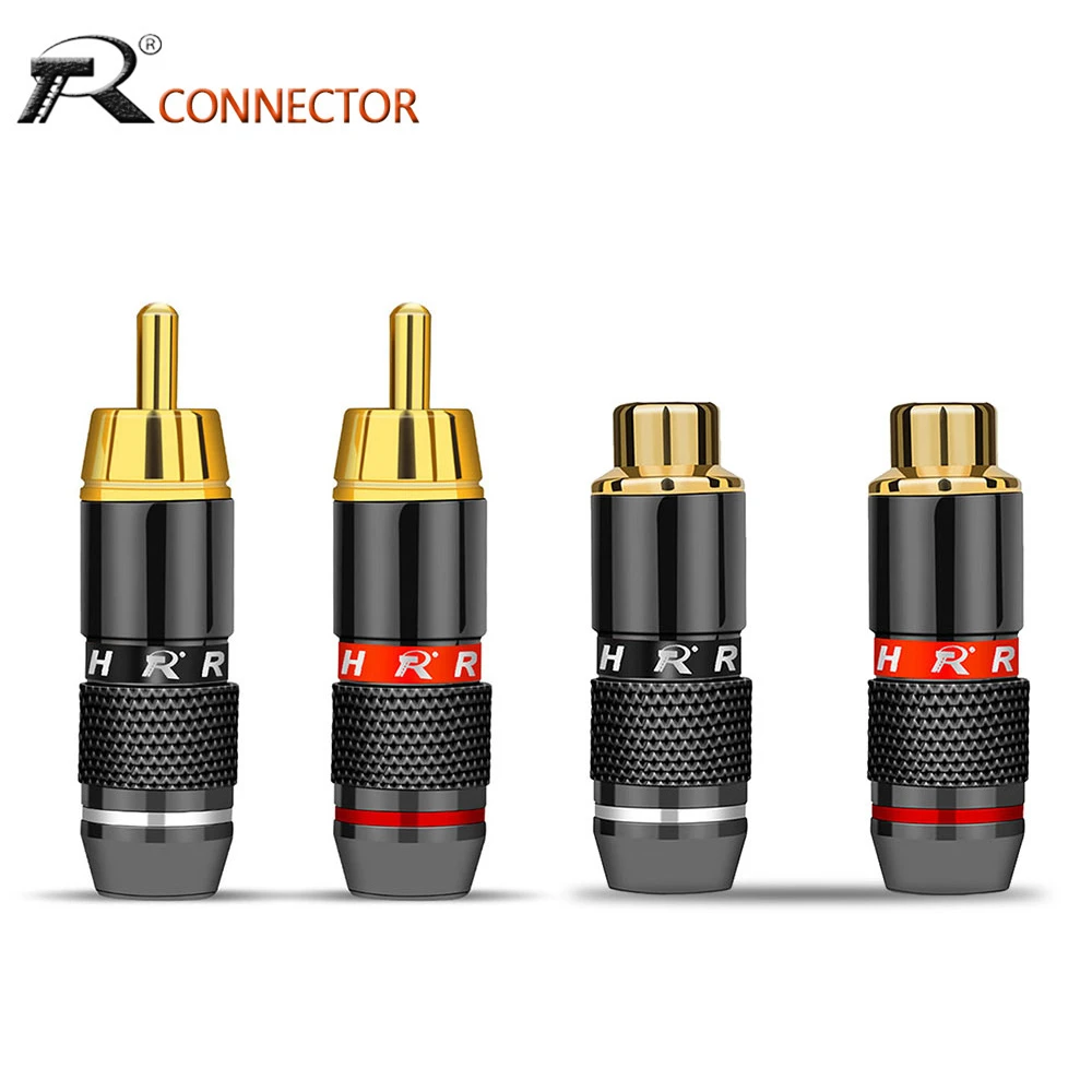 10pcs/5pairs RCA Connector Gold Plated RCA Male Plug/Female Jack ...