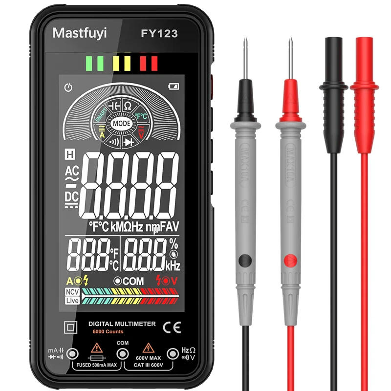 New Digital Multimeter Smart Auto Range 600V 600mA Tester Meter Ohm Hz ...