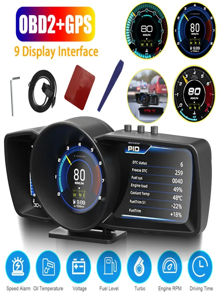 Car-HUD-Multi-Function-Dashboard-Head-Up-Display-OBD-GPS-Smart ...